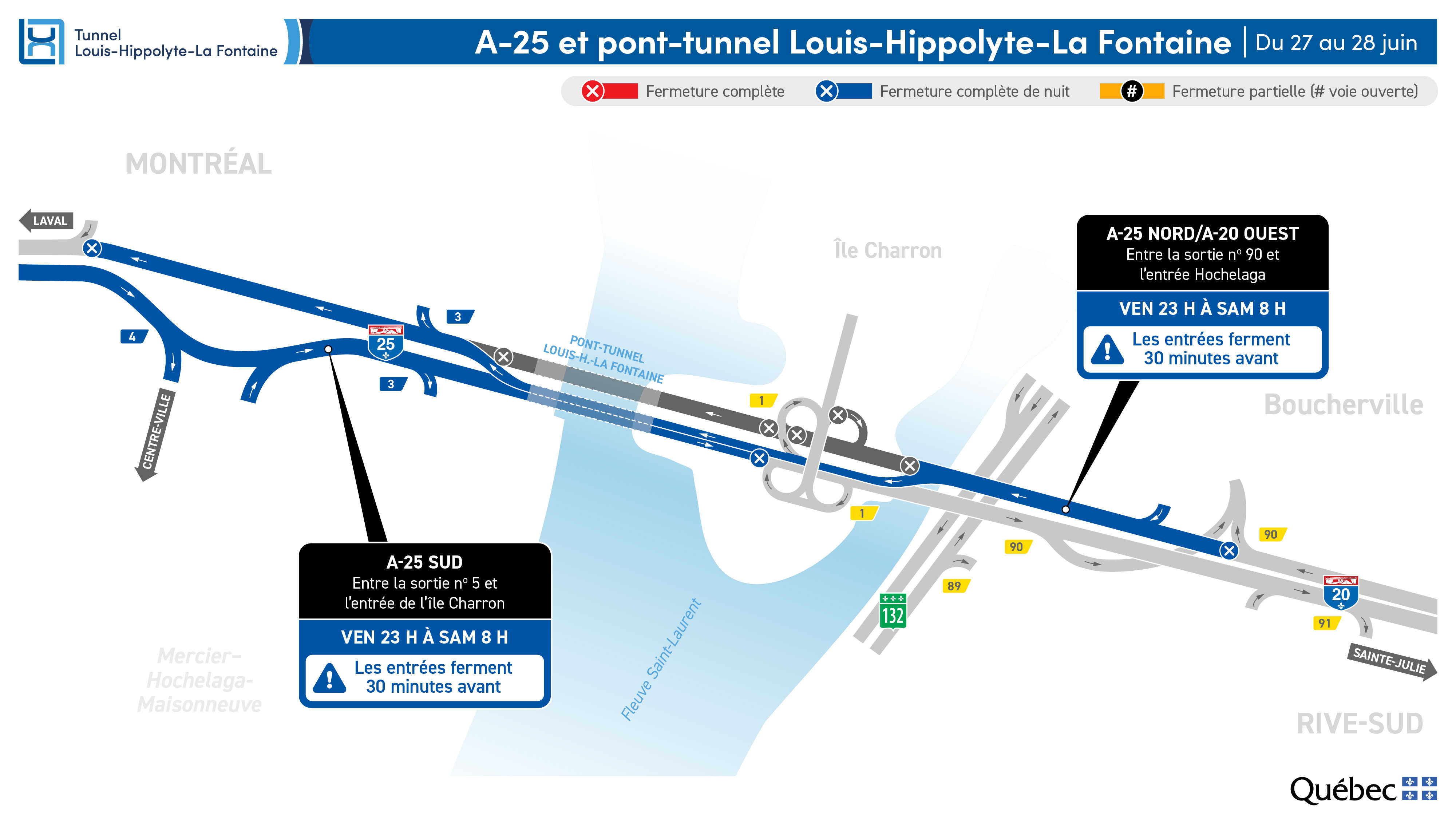 TVRS | Actualités | Tunnel Louis-Hippolyte-La Fontaine : fermeture ...